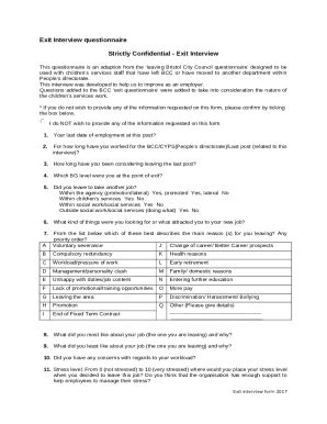 Exit Interview Questionnaire Doc Template PdfFiller