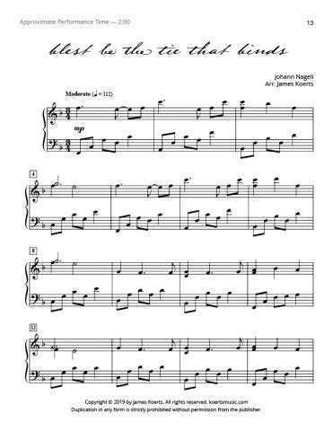 Blest Be The Tie That Binds Koerts Music