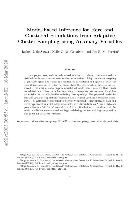 pdf model based inference for rare and clustered populations from