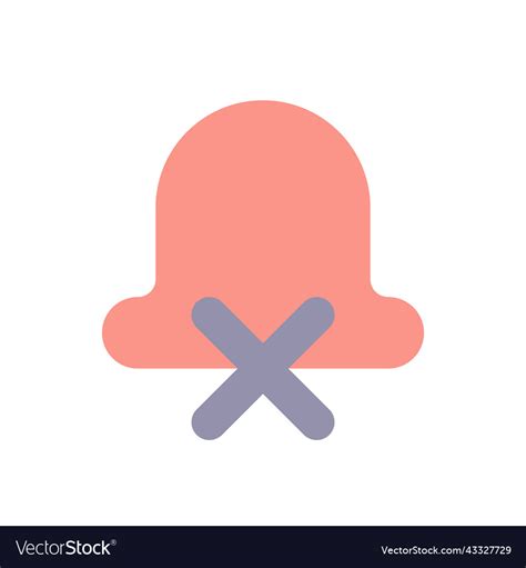 Silent Notifications Flat Color Ui Icon Royalty Free Vector