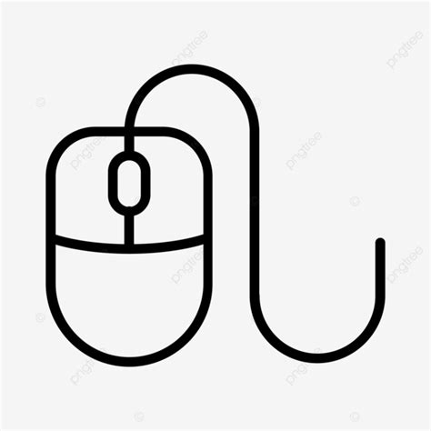 Mouse Line Icon Vector Click Computer Cord Png And Vector With