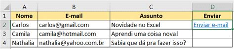 Enviar E Mail Pelo Excel Com Hiperlinks Sem Vba