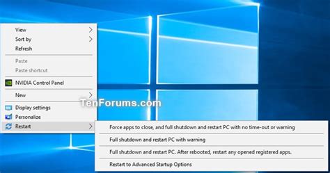 Add Restart Context Menu In Windows Tutorials