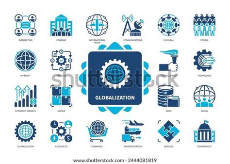 Globalization Icon Set Communication International Trade Stock Vector