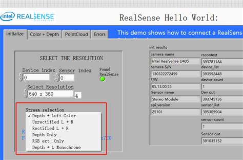 Labview D405 · Issue 11617 · Intelrealsenselibrealsense · Github