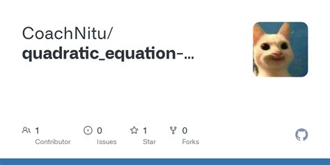 github coachnitu quadratic equation solver