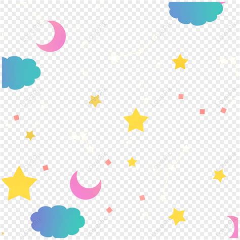 별 달과 구름 일러스트 하늘 우주지도귀여운 별만화 달 Png 일러스트 무료 다운로드 Lovepik