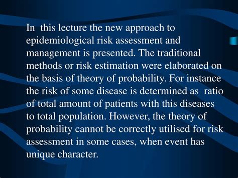 Ppt New Approaches To Epidemiological Risk Assessment Manageme Powerpoint Presentation Id35794