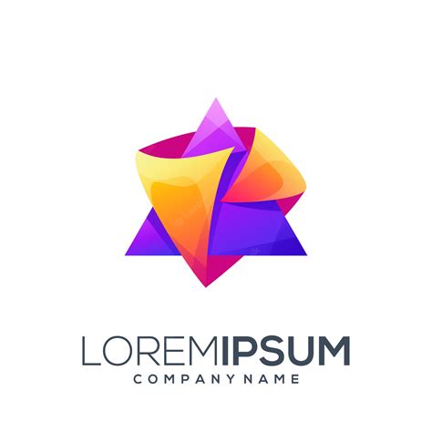 삼각형 로고 디자인 프리미엄 벡터