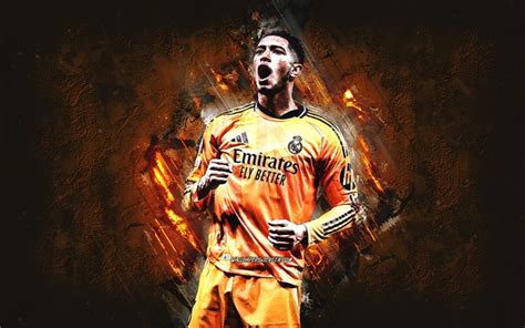 다운로드 Jude Bellingham 레알 마드리드 영국 축구 선수 오렌지 스톤 배경 그런지 예술 La Liga 스페인 축구 벨 링햄 레알 마드리드 바탕 화면