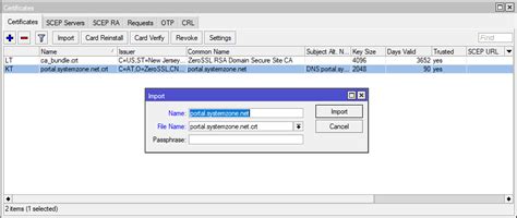 How To Import SSL Certificate In MikroTik RouterOS System Zone