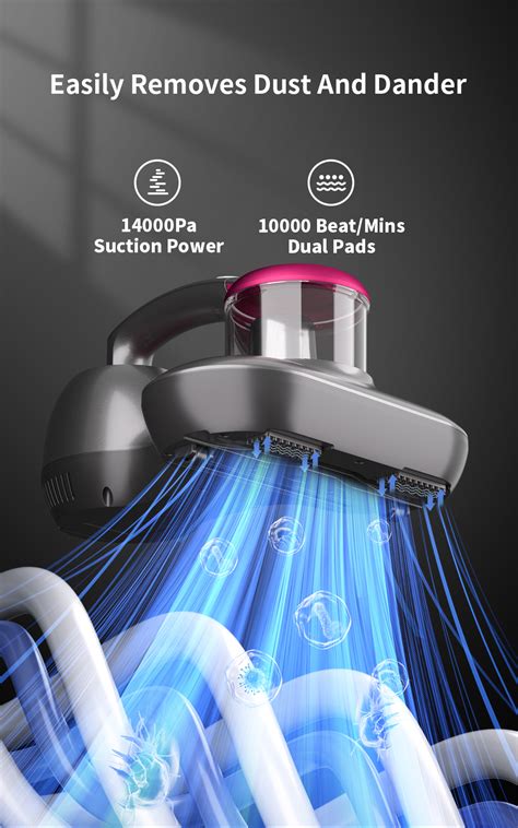 Simplus Dust Mite Vacuum Cleaner With Uv Light For Bed And Sofa 14000pa Suction Power Shopee