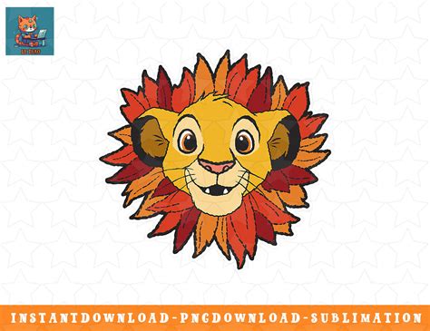 Disney Lion King Simba Leaf Mane Portrait Png Sublimation Inspire