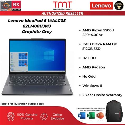 Lenovo IdeaPad ALC Grey Abyss Blue Laptop AMD Ryzen U GB RAM GB SSD