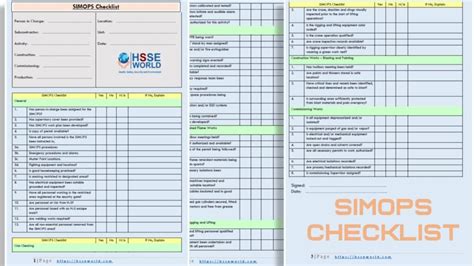 Simultaneous Operation Simops Checklist Hsse World Simultaneous Operation Simops Checklist Hsse World