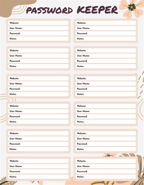 6 Best Password Book Printable Pdf For Free At Artofit