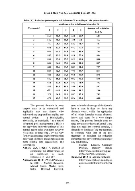 A New Formula For Estimating Insecticides Efficiency In Cotton Fields Pdf