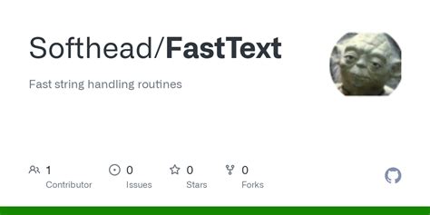 Github Softheadfasttext Fast String Handling Routines
