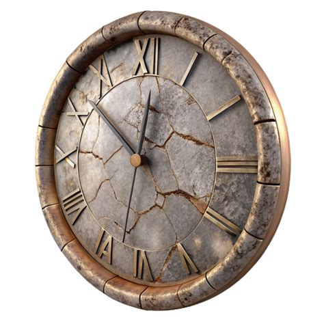 Cracked Antique Roman Numeral Clock Face 56088578 Png