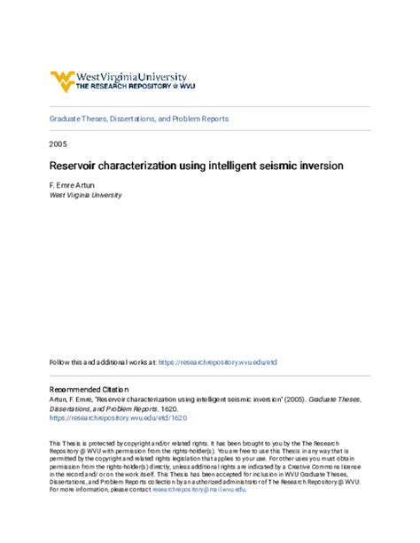 pdf reservoir characterization using intelligent seismic inversion