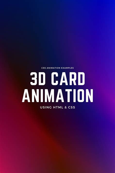 3d Flipping Card Hover Animation Css Animation Examples Css Animation