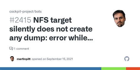 nfs target silently does not create any dump error while loading