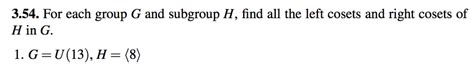 solved 3 54 for each group g and subgroup h find all the