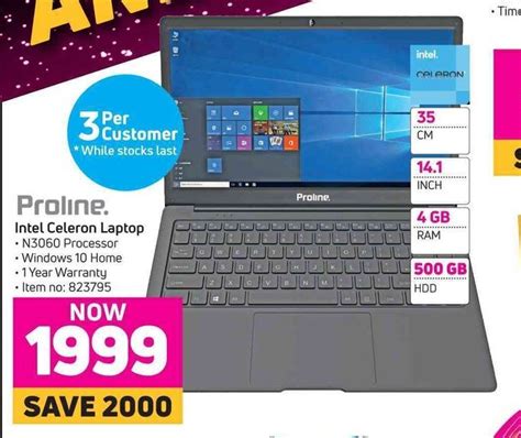 Proline Intel Celeron Laptop Offer At Game