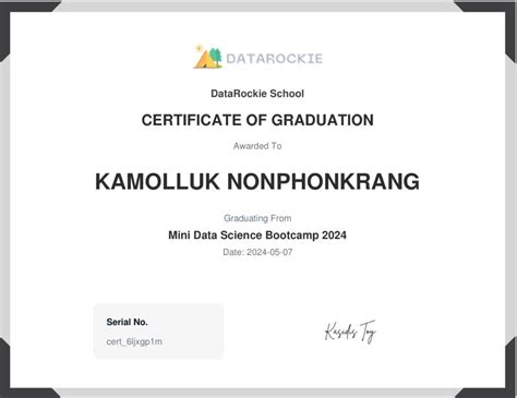Datarockie Datascience Datarockie Kamolluk Nonphonkrang