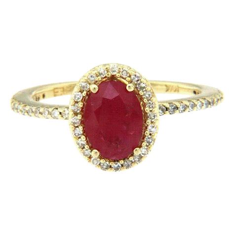 Effy Ruby And 020 Ctw Diamond Halo Ring In 14k For Sale At 1stdibs