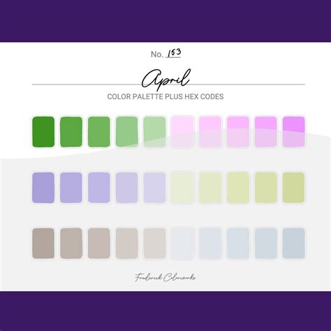April Color Scheme Procreate 30 Color Palette Swatches Hex Codes Pdf Swatch Jpeg Png