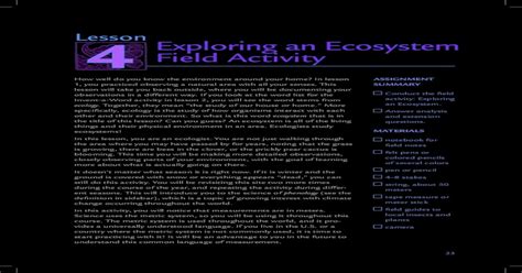 Pdf Lesson 4 Field Activity Exploring An Wp Contentuploadsedu