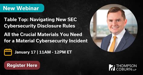 Thompson Coburn Llp On Linkedin Table Top Navigating New Sec Cybersecurity Disclosure Rules
