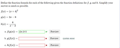 Solved Define The Function Formula For Each Of The Following Chegg Com