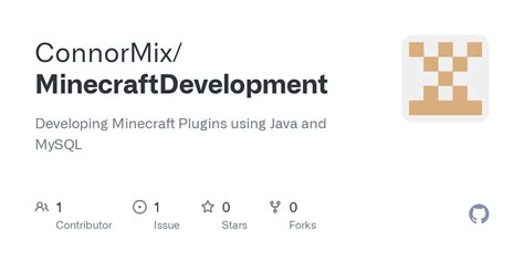 GitHub ConnorMix MinecraftDevelopment Developing Minecraft Plugins Using Java And MySQL