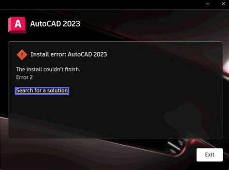 error code 2 when installing auto cad 2023 autodesk community