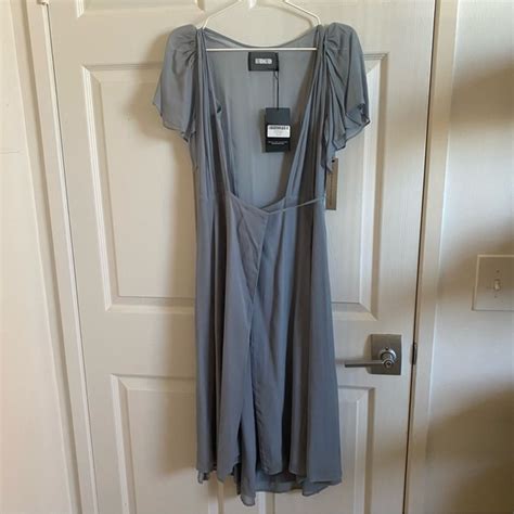 Reformation Dresses Rare Reformation Slate Blue Wrap Dress With