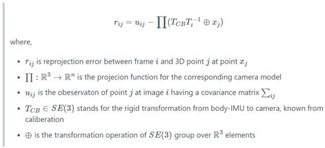 Understanding Reprojection Error Visual Residual In Orb Slam3 R
