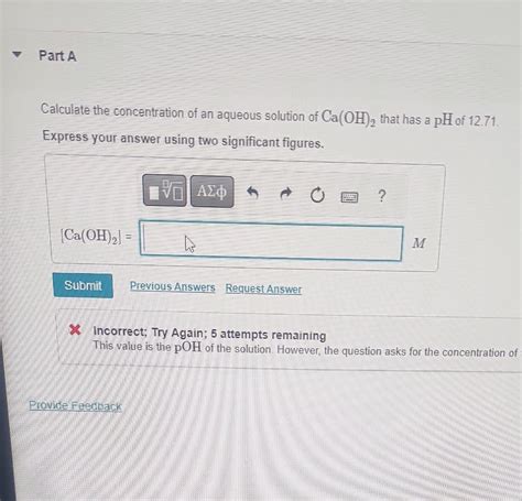 Solved Calculate The Concentration Of An Aqueous Solution Of Chegg Com