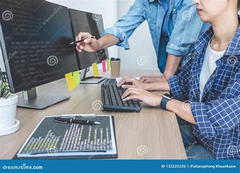Writing Codes And Typing Data Code Technology Two Professional Stock Photo Image Of Creative