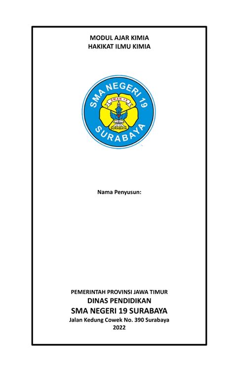 Modul Kurikulum Merdeka Hakikat ILMU Kimia MODUL AJAR KIMIA HAKIKAT