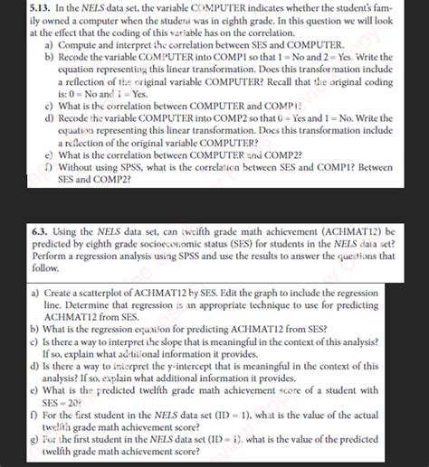 513 In The Nels Data Set The Variable Computer