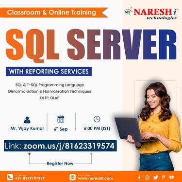 Free Demo On SQL Server Th Sep By Naresh IT Software Training Course In Ameerpet Hyderabad