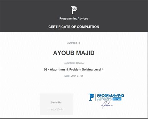 Certificates