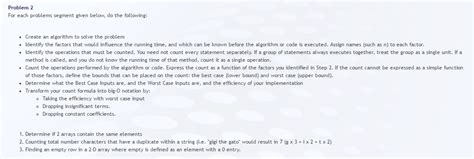 Solved For Each Problems Segment Given Below Do The