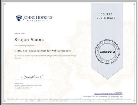 srujan voona on linkedin got my certificate after completing html