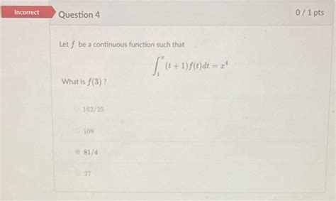 solved let f be a continuous function such that