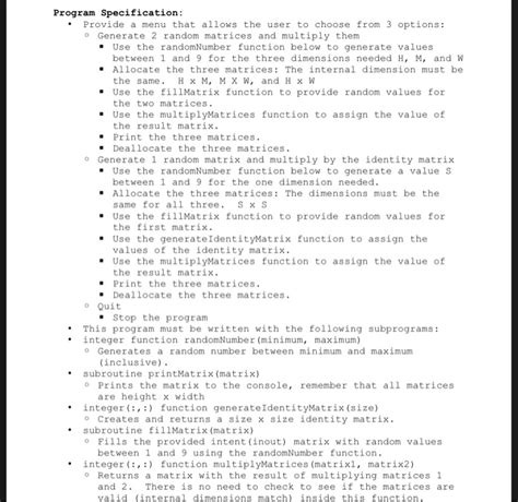 Matrix Multiplication Program Overview This Program