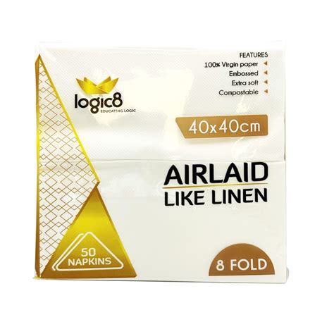 Logic8 33cm 2ply 4fold White Lunch Napkin Catering Disposables