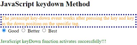 Javascript Keyboard Events Tpoint Tech